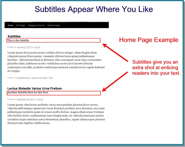 Add Tempting Subheads To Your WordPress Posts With Subtitles Plugin
