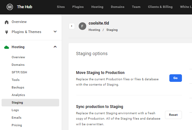 WPMU DEV Managed Hosting Guides: Staging | WPMU DEV
