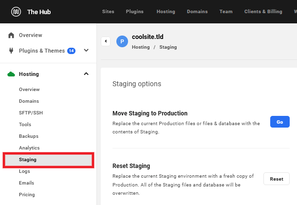 WPMU DEV Managed Hosting Guides: Staging | WPMU DEV
