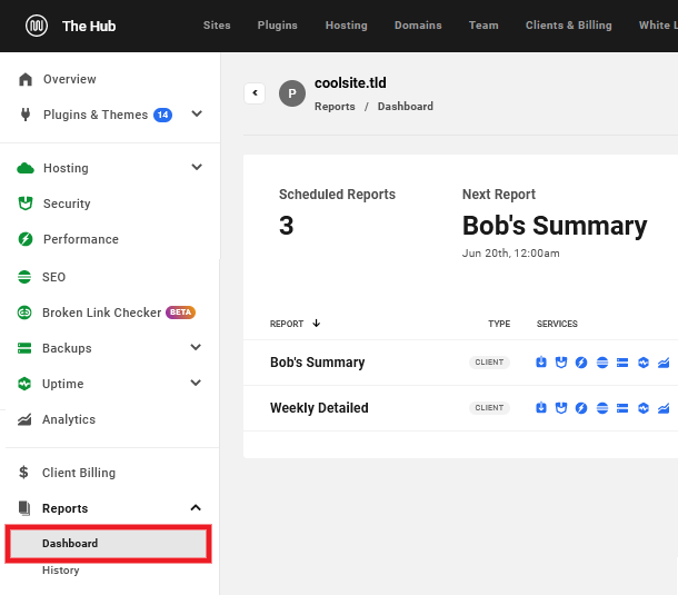 Hub 2.0 Reports Module | WPMU DEV