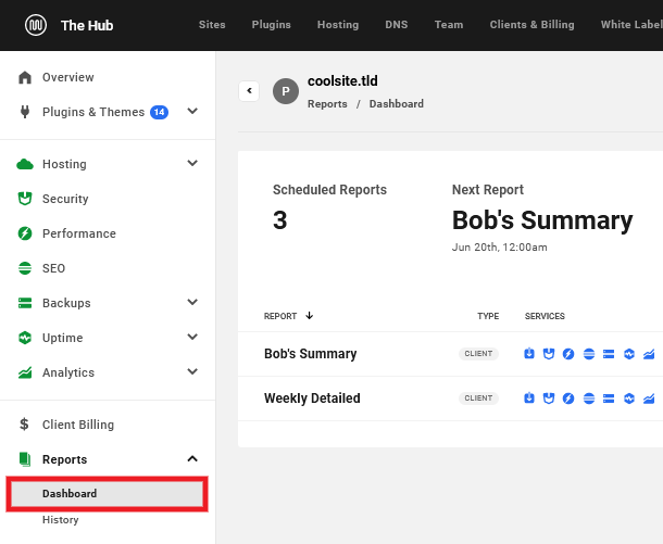 Hub 2.0 Reports Module | WPMU DEV