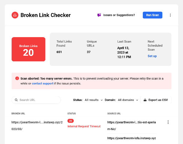 Broken Link Checker plugin usage documentation | WPMU DEV